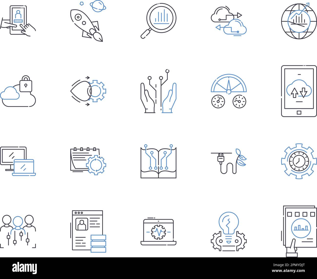 Robotik-Prozessautomatisierung zeigt die Symbolsammlung an. Robotik, Prozess, Automatisierung ...