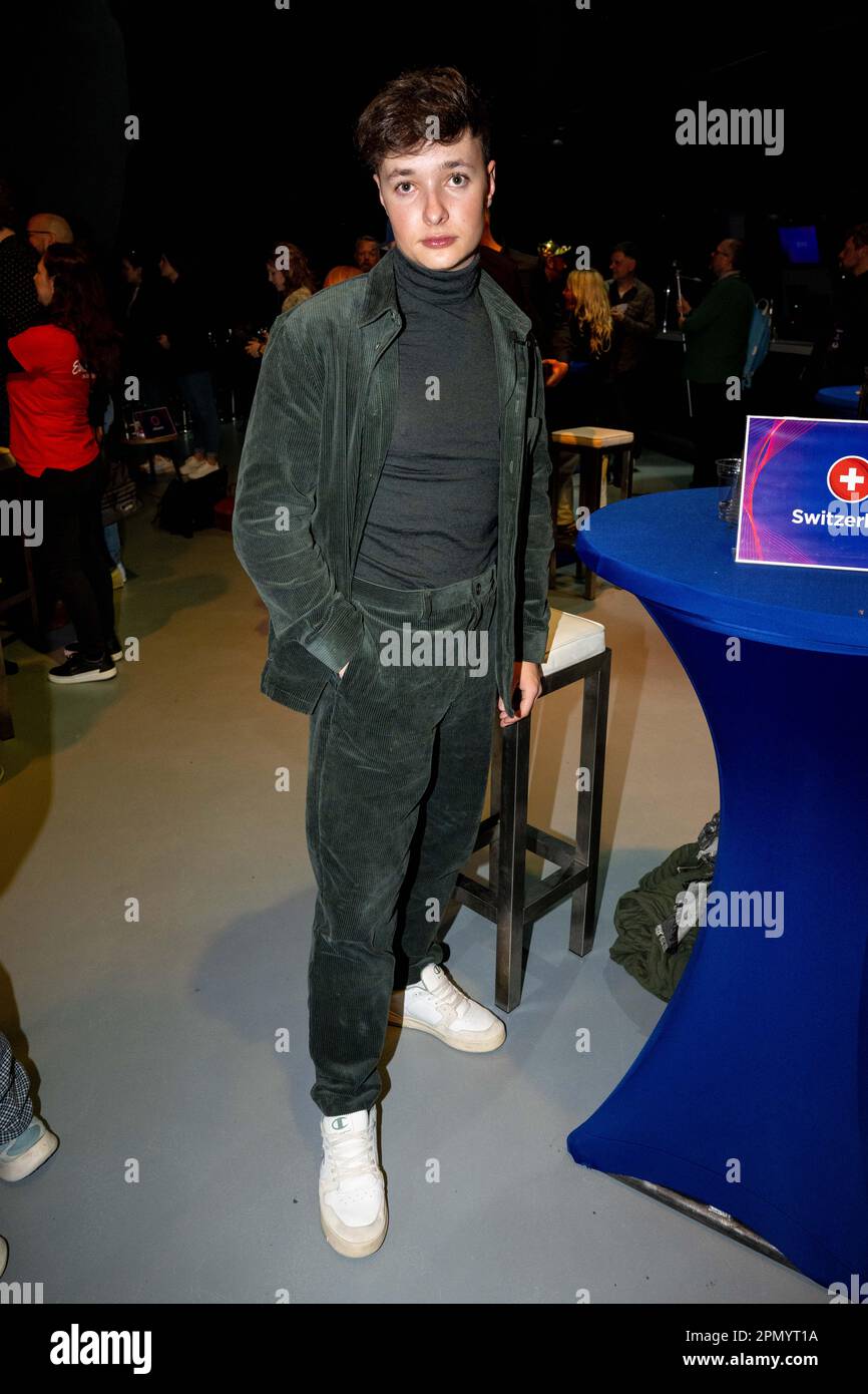 Amsterdam, Niederlande. 15. April 2023. Remo Forrer bei Eurovision in ...