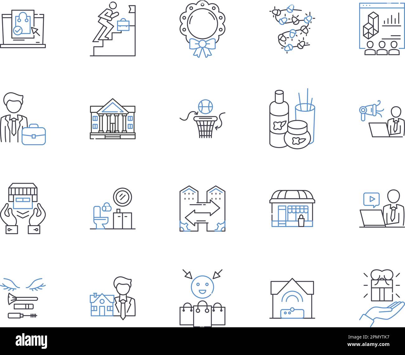 Community Center stellen Icons-Sammlung vor. Gemeinschaft, Zentren ...