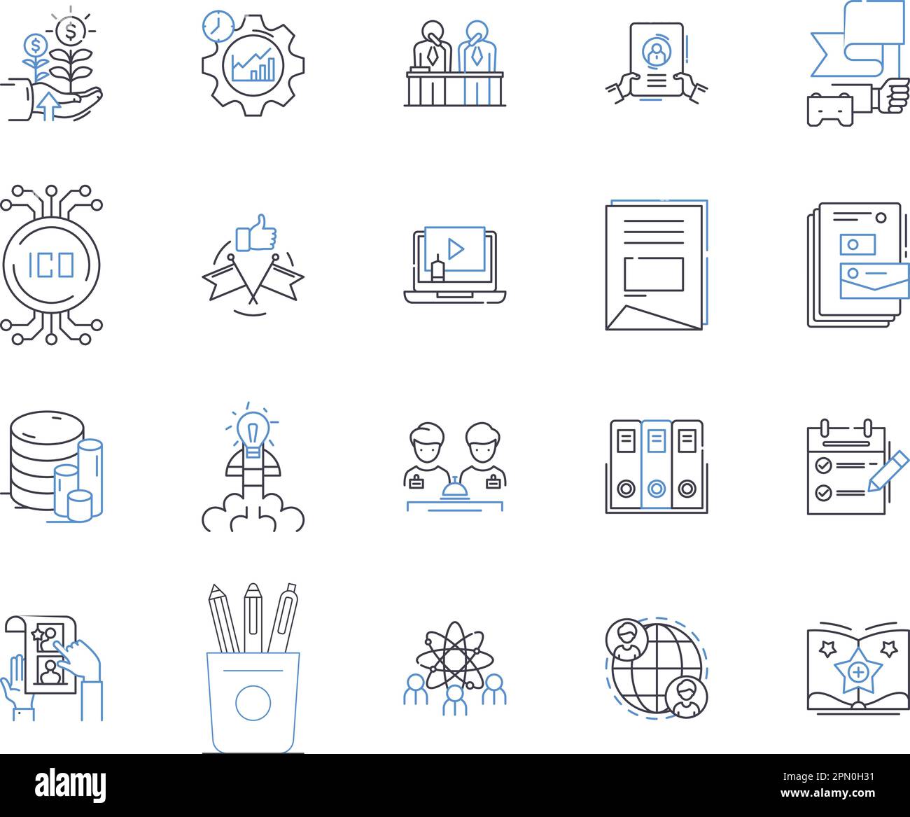 Symbolsammlung für die Übersicht über den Unternehmensumsatz. Gewinn ...