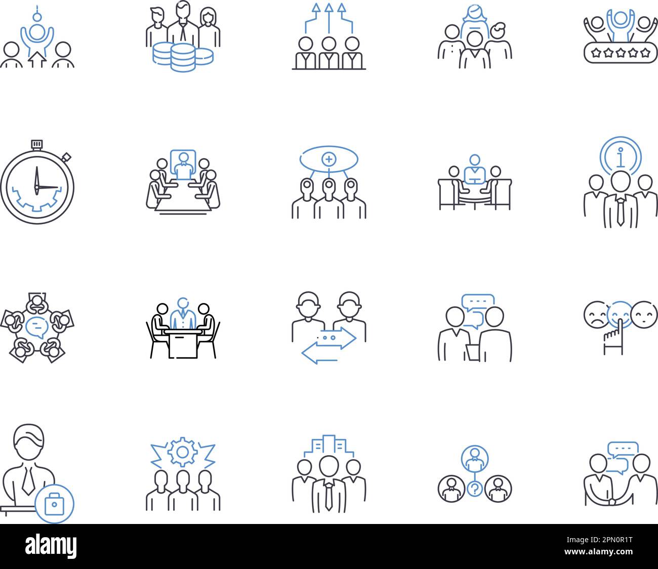 Sammlung von Symbolen für die Teamarbeit des Managements. Teamarbeit ...