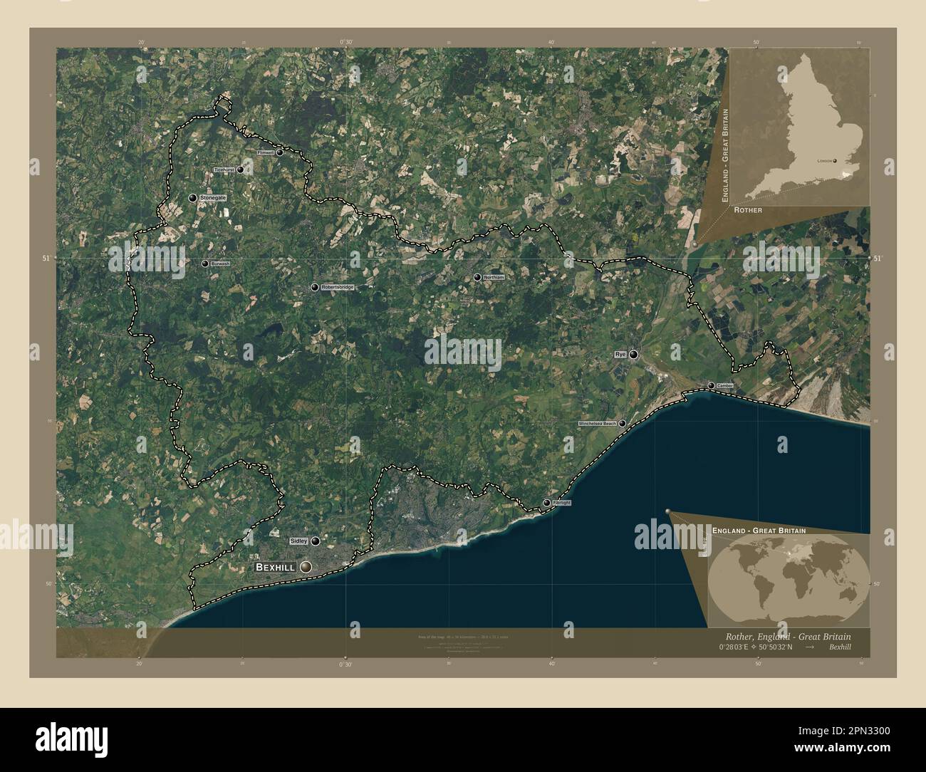 Rother, nicht-Metropolitan District von England - Großbritannien ...