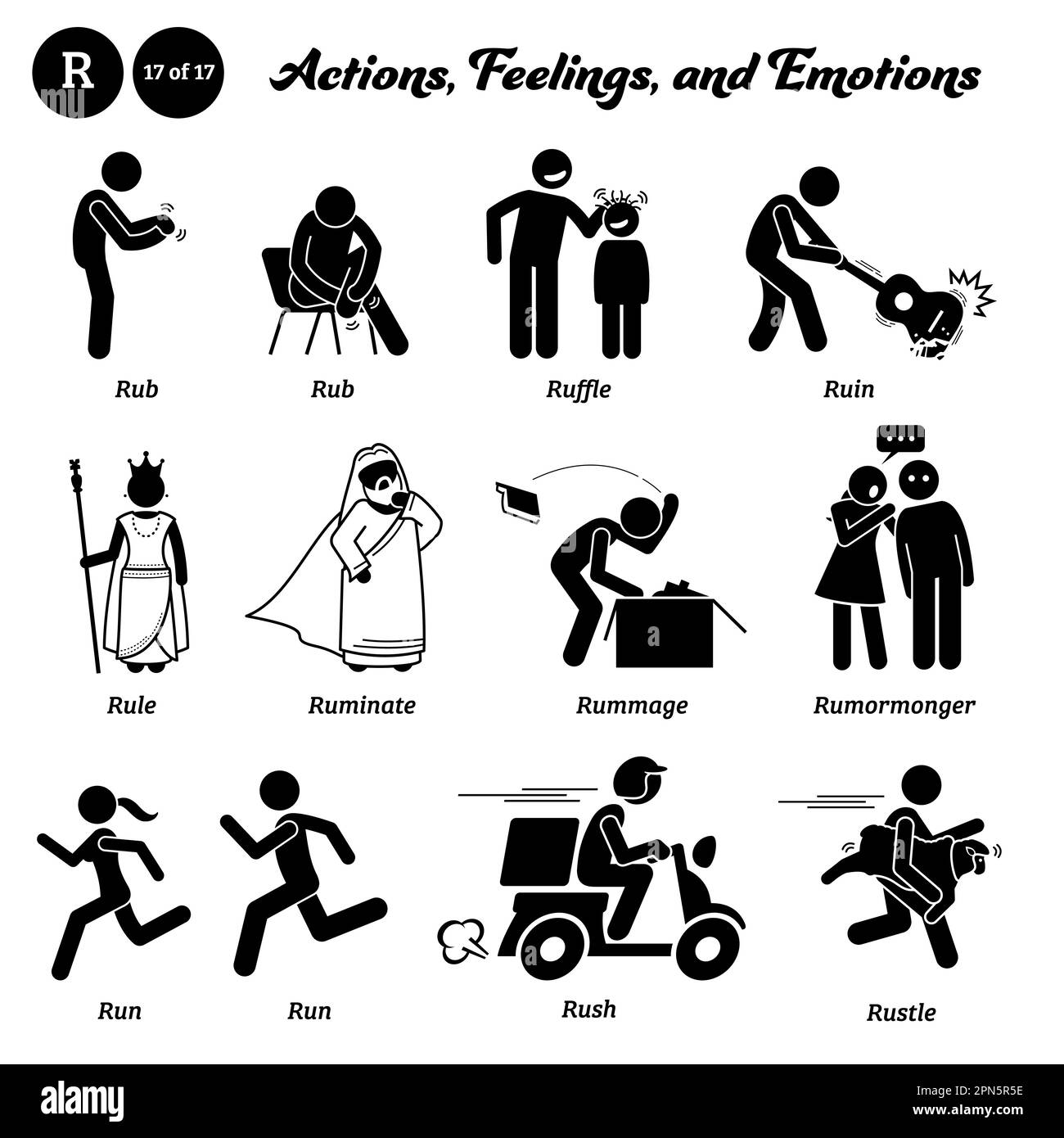 Strichmännchen Menschen Menschen Menschen Menschen tun, Gefühle und ...