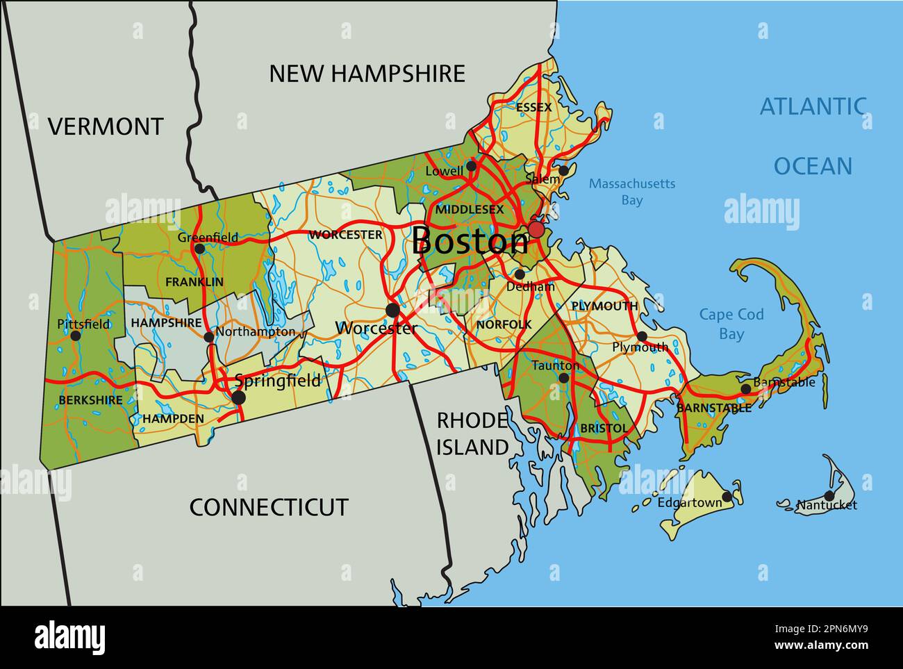 Massachusetts map Stock-Vektorgrafiken kaufen - Alamy