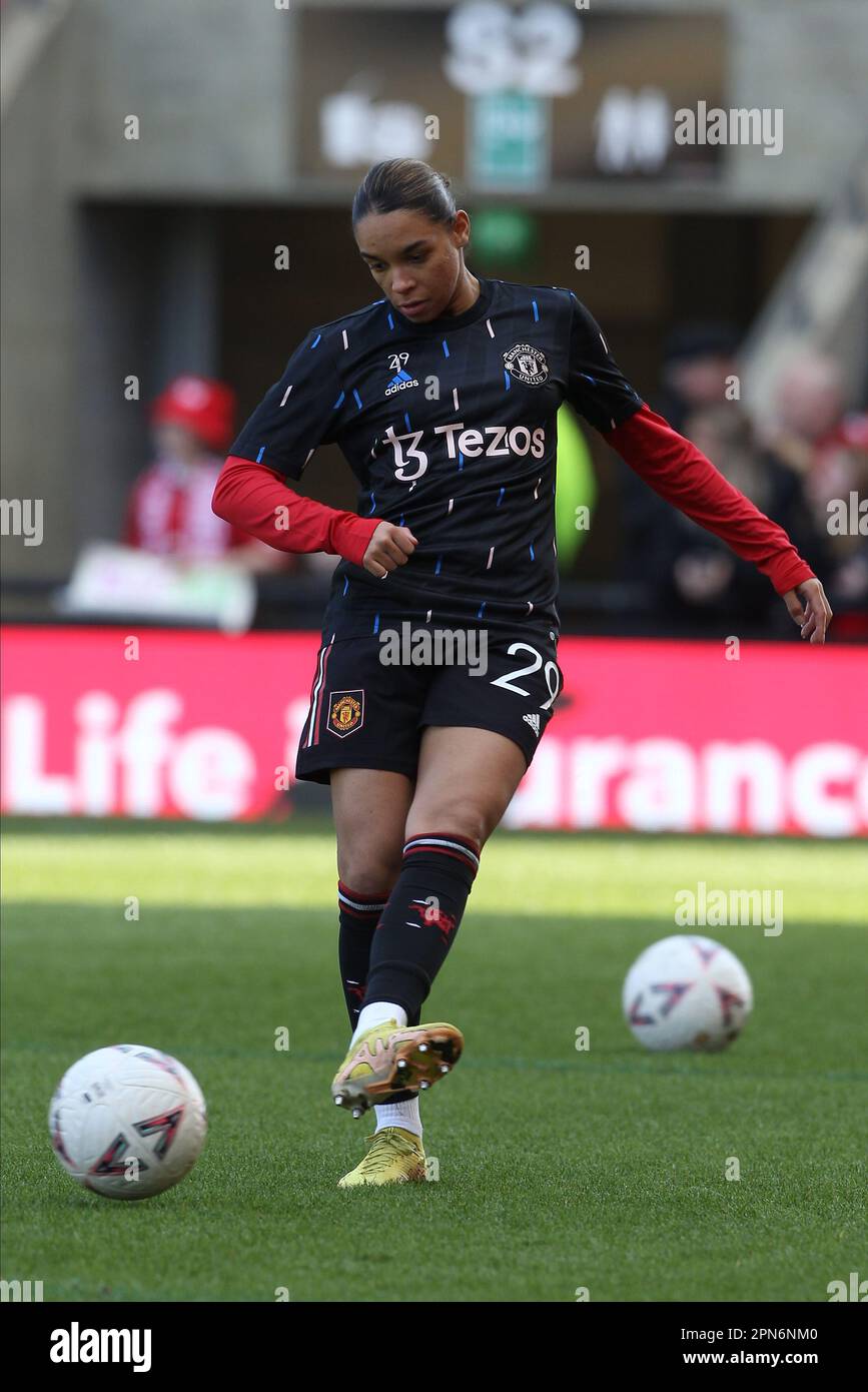 Leigh, England, 15. April 2023: Women FACup Halbfinale zwischen ...