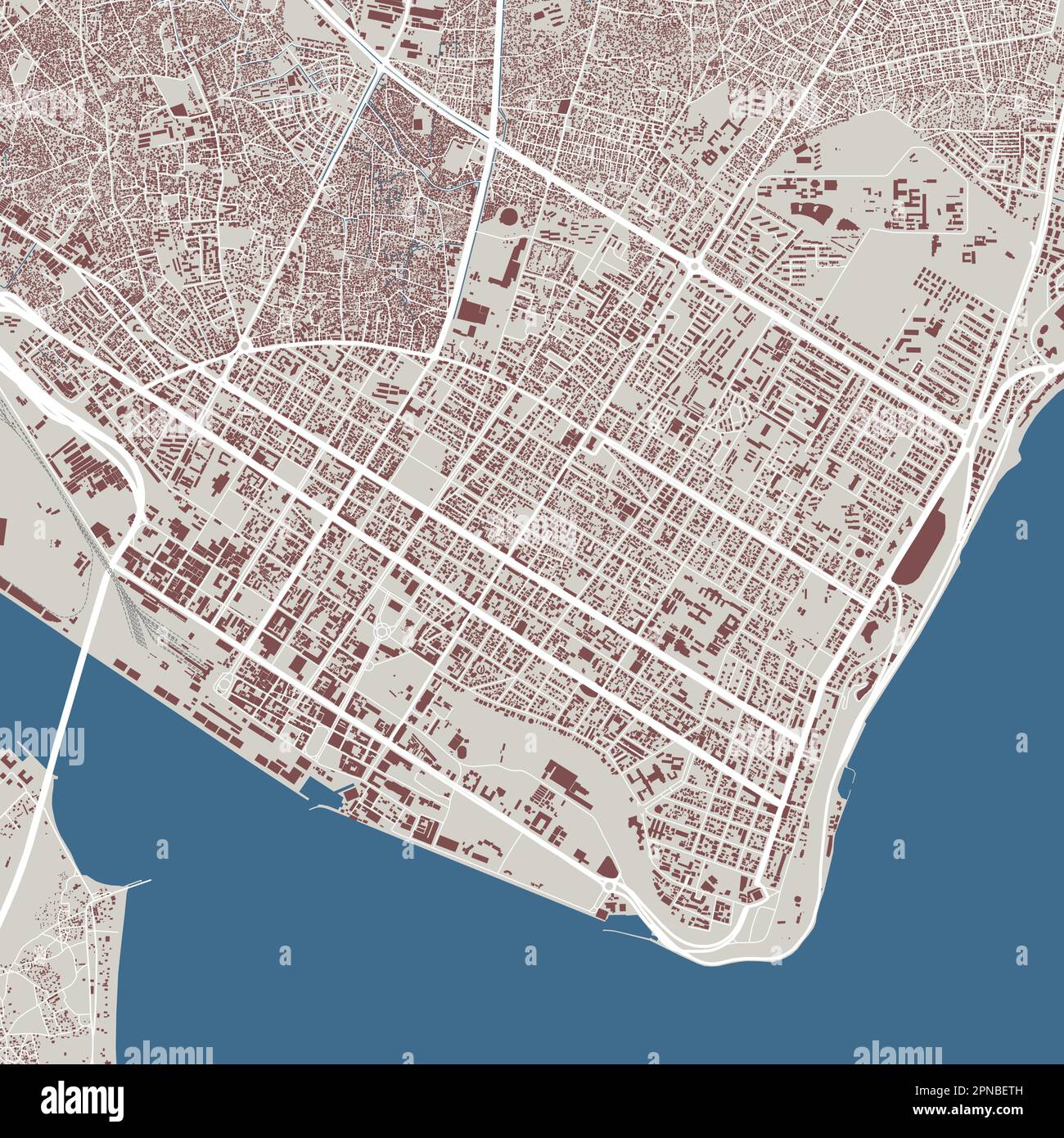 Detaillierte Karte der Stadt Maputo, Hauptstadt von Mosambik. Stadtplan ...