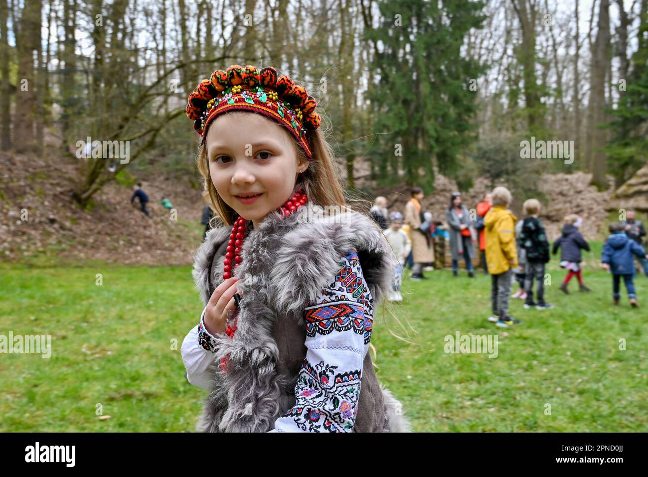 LEMBERG, UKRAINE - 16. APRIL 2023 - Während der Osterfeier im Klymentii ...