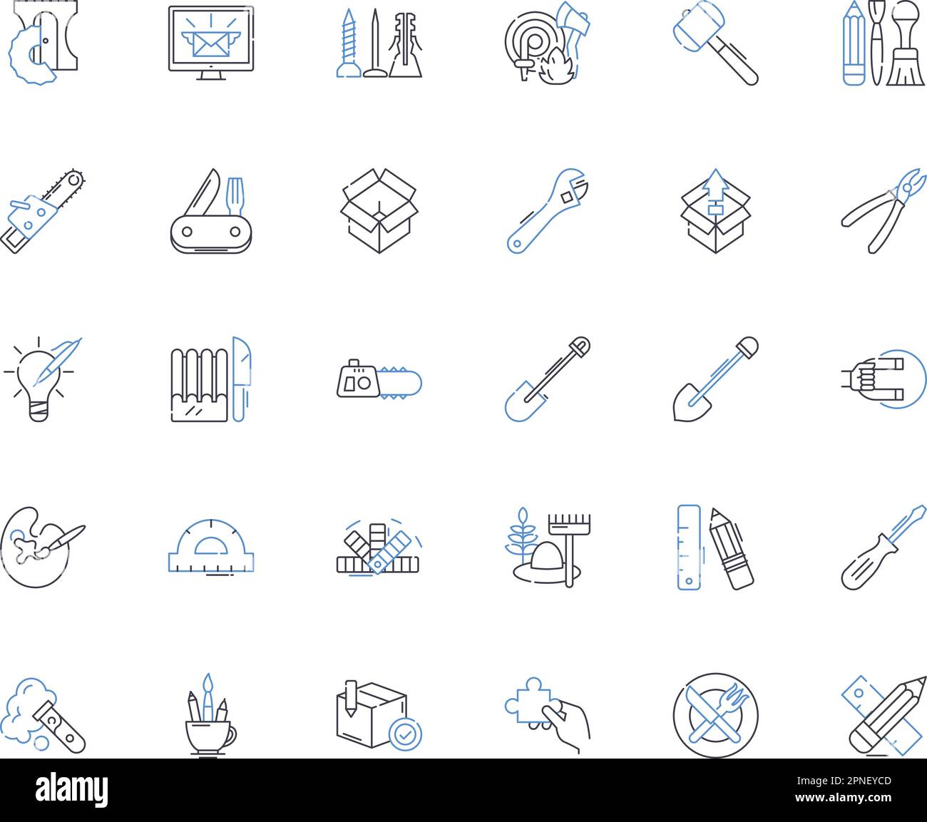 Collection für Elementliniensymbole. Sauerstoff, Wasserstoff ...