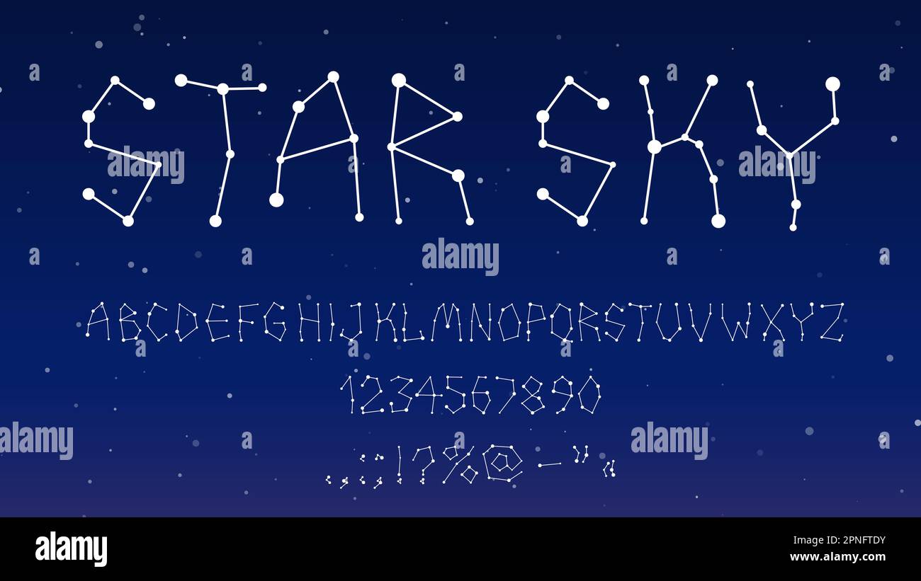 Sternenraum-Schriftart, Sternenschriftart oder Galaxiealphabet ...