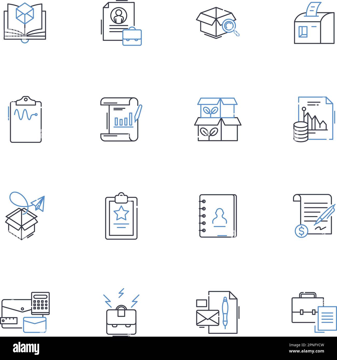 Symbolsammlung für Schränke und Papierzeilen. Organisieren, Lagerung ...