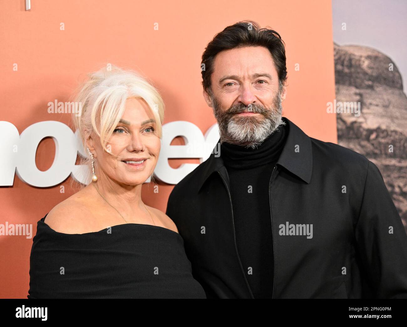 Hugh Jackman, right., and Deborra-Lee Furness attend the premiere of ...