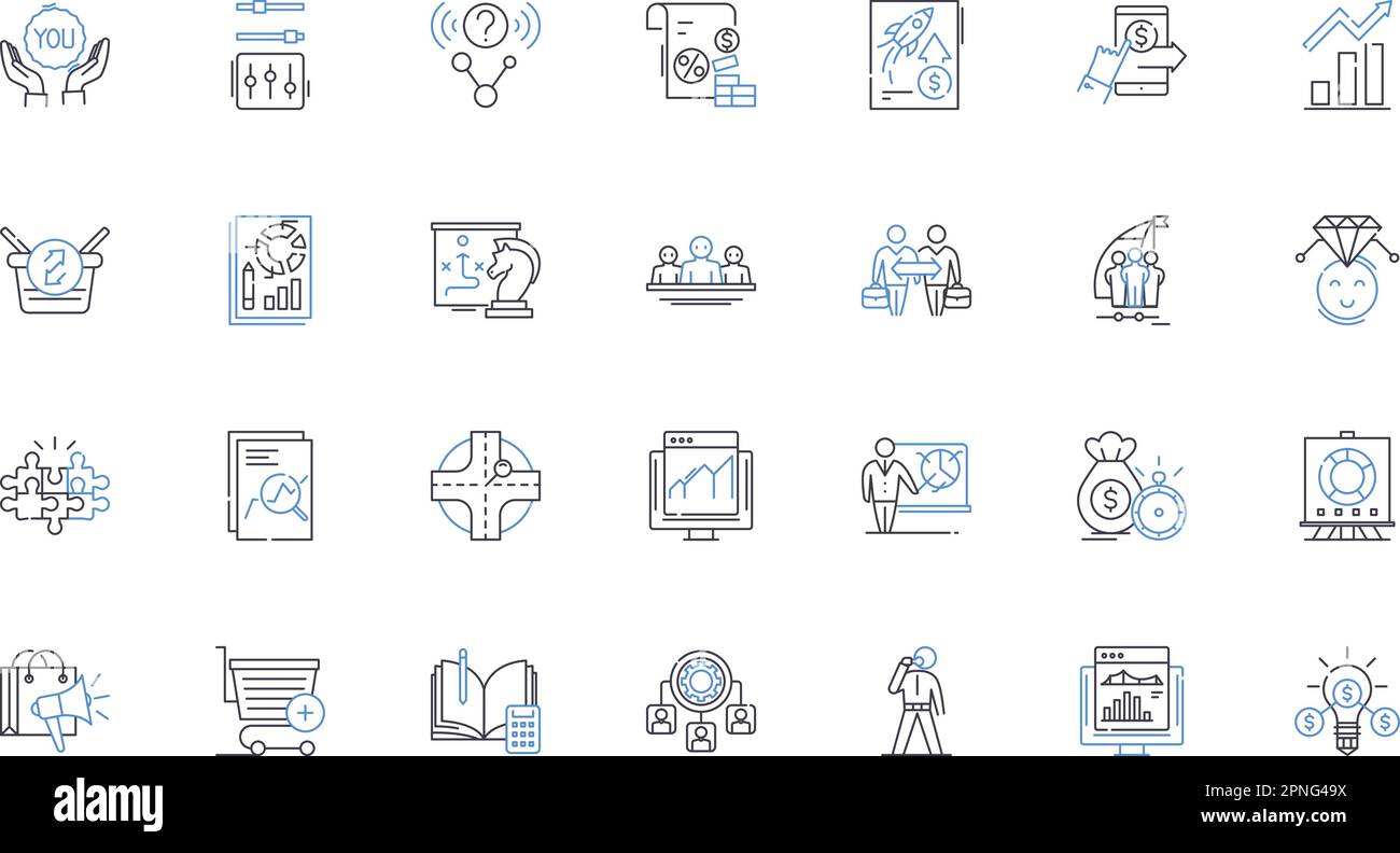 Symbolsammlung für Wachstums- und Entwicklungslinien. Evolution, Fortschritt, Progression ...