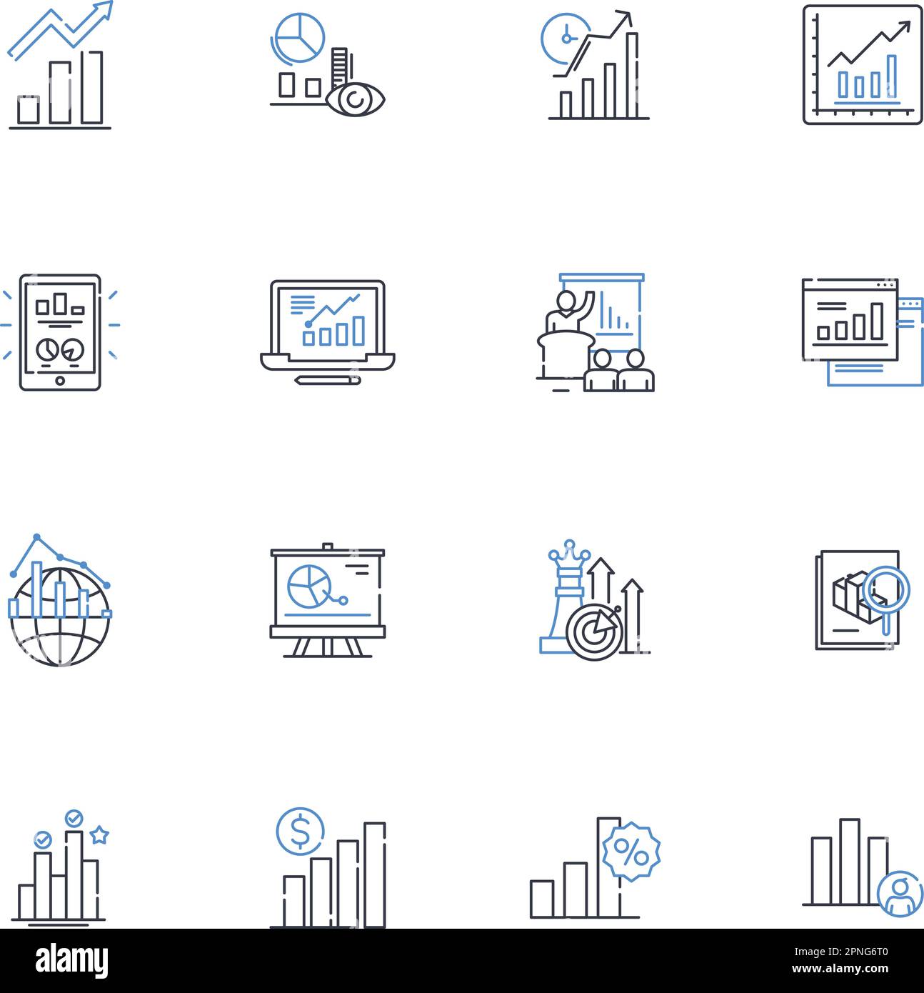Sammlung von Liniensymbolen für Datendarstellungen. Visualisierung ...