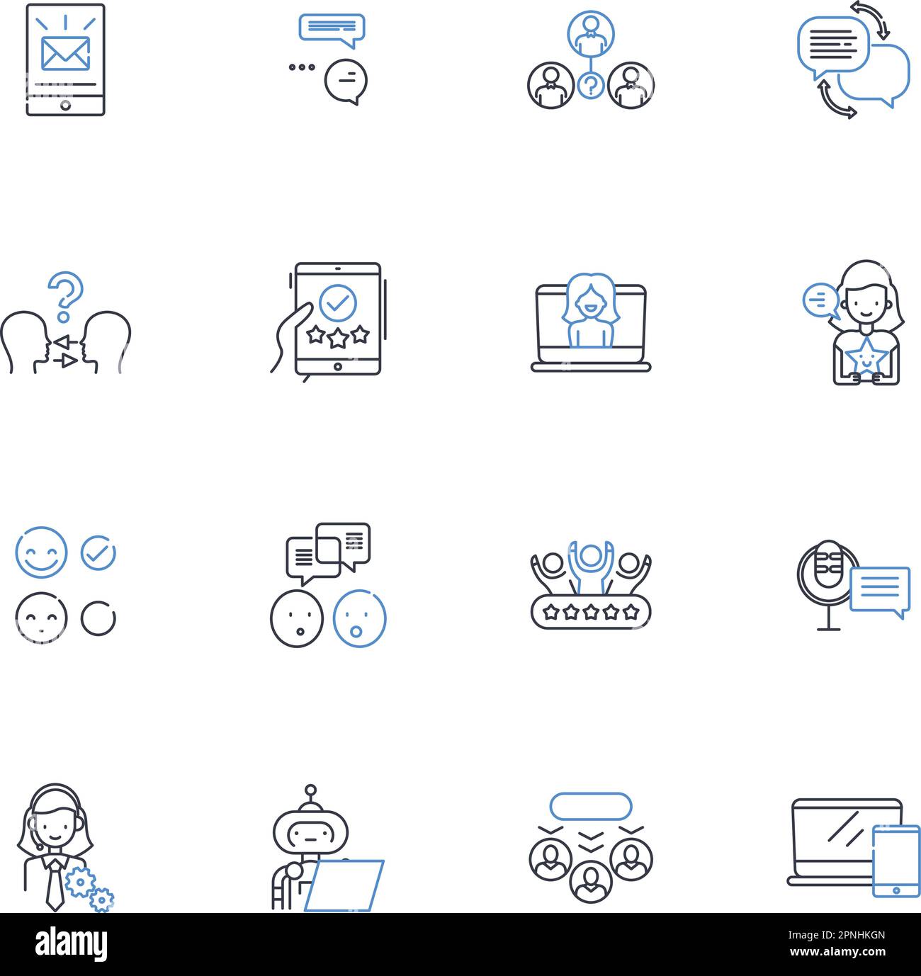 Sammlung mit Symbolen für Gedankenlinien teilen. Dialog, Reflexion ...