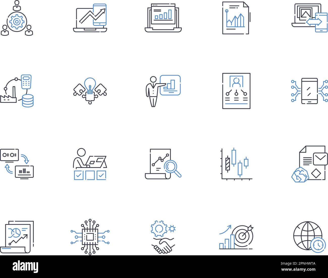 Symbolsammlung für Webdesign-Linien. Layout, Navigation, Typografie ...