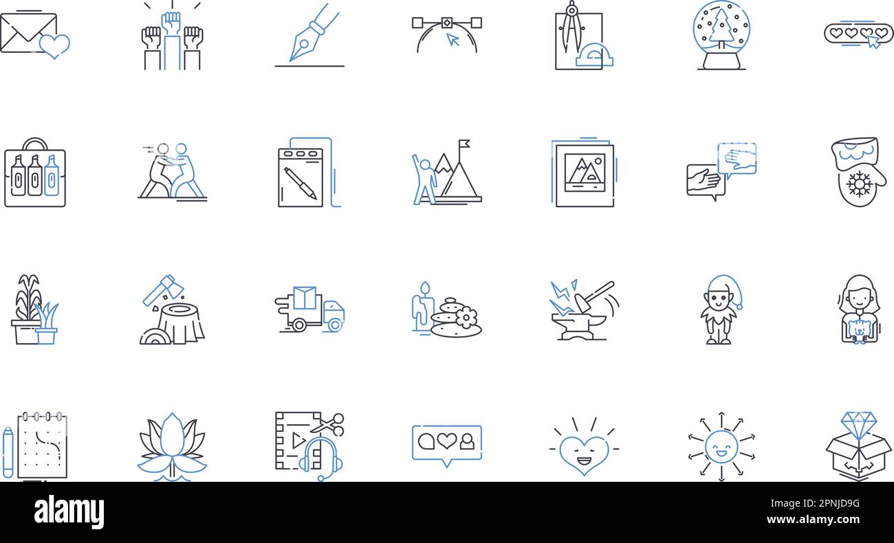 Symbolsammlung für Entspannungslinien. Zen, Ruhe, Gelassenheit, Ruhe ...