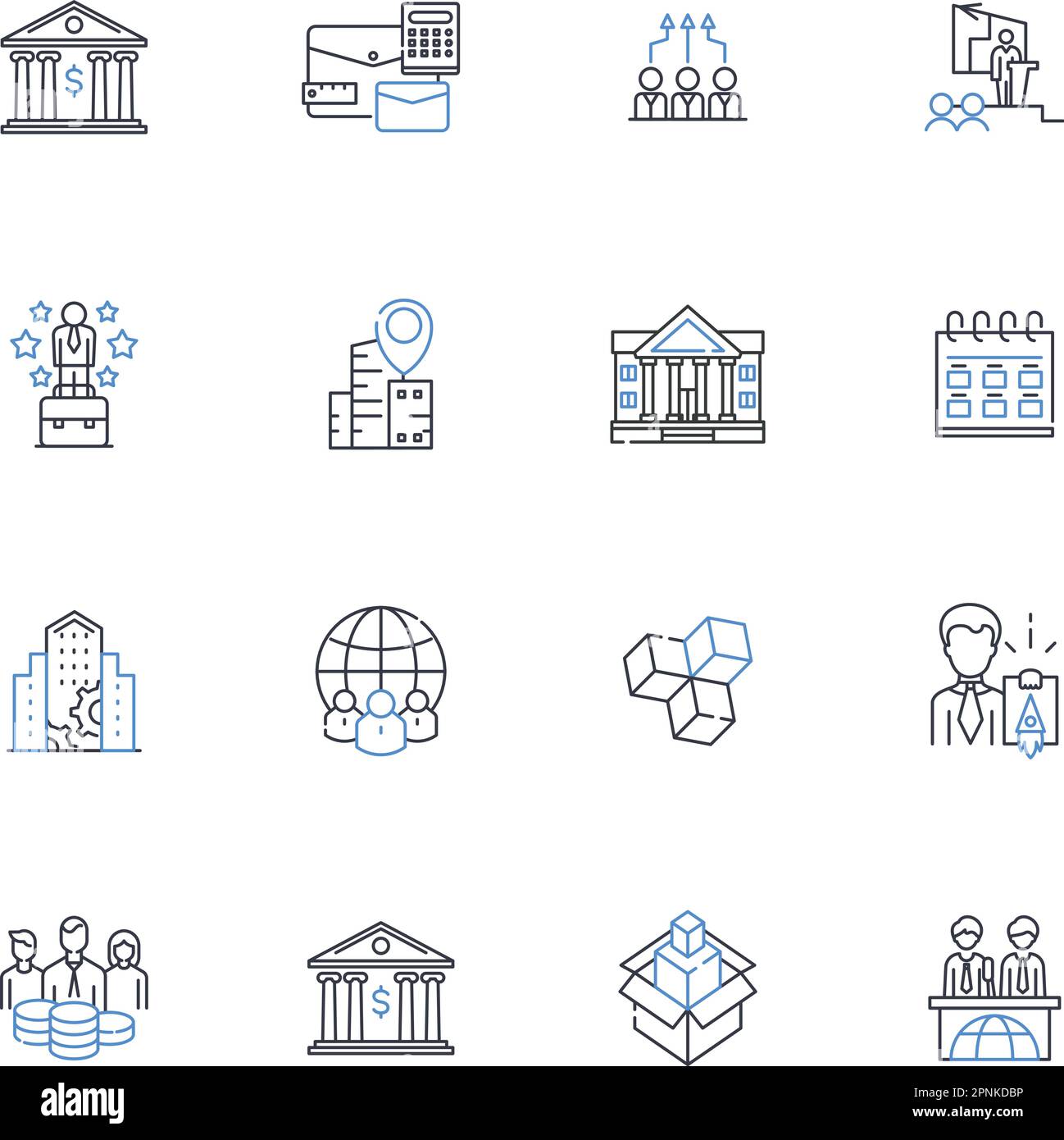 Kollektion mit Symbolen der Nerk Framework Line. Skalierbar, Modular ...