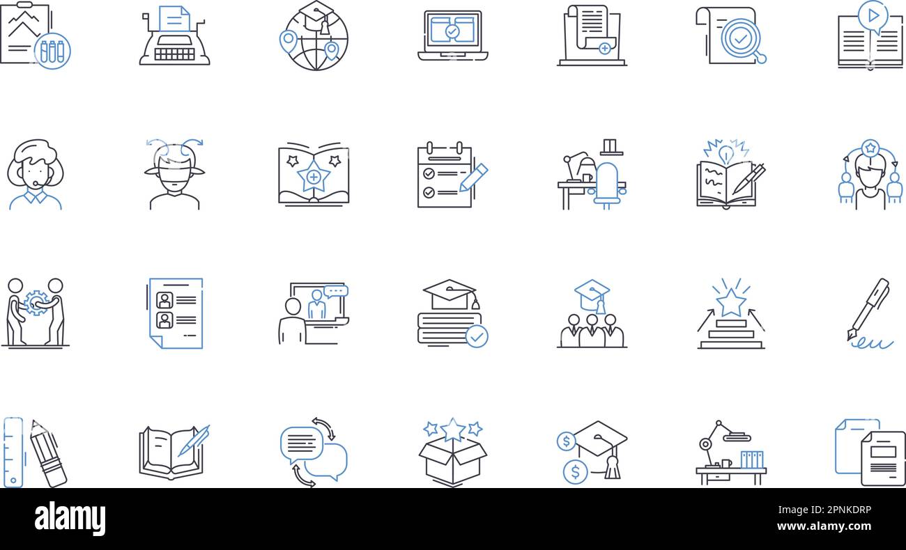 Sammlung von Symbolen für Expertenlinien. Beherrschen, Können ...