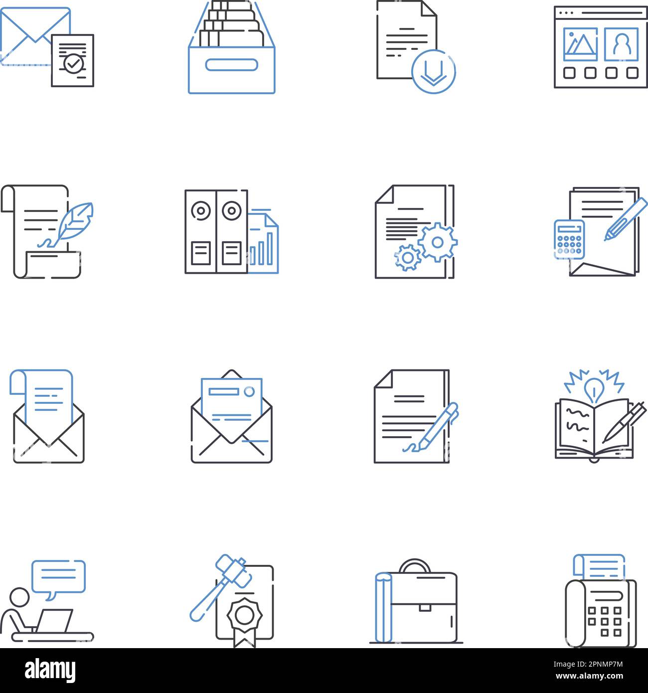 Symbolsammlung für Prose-Linien. Ausdruck, Narrativ, Stil, Sprache ...