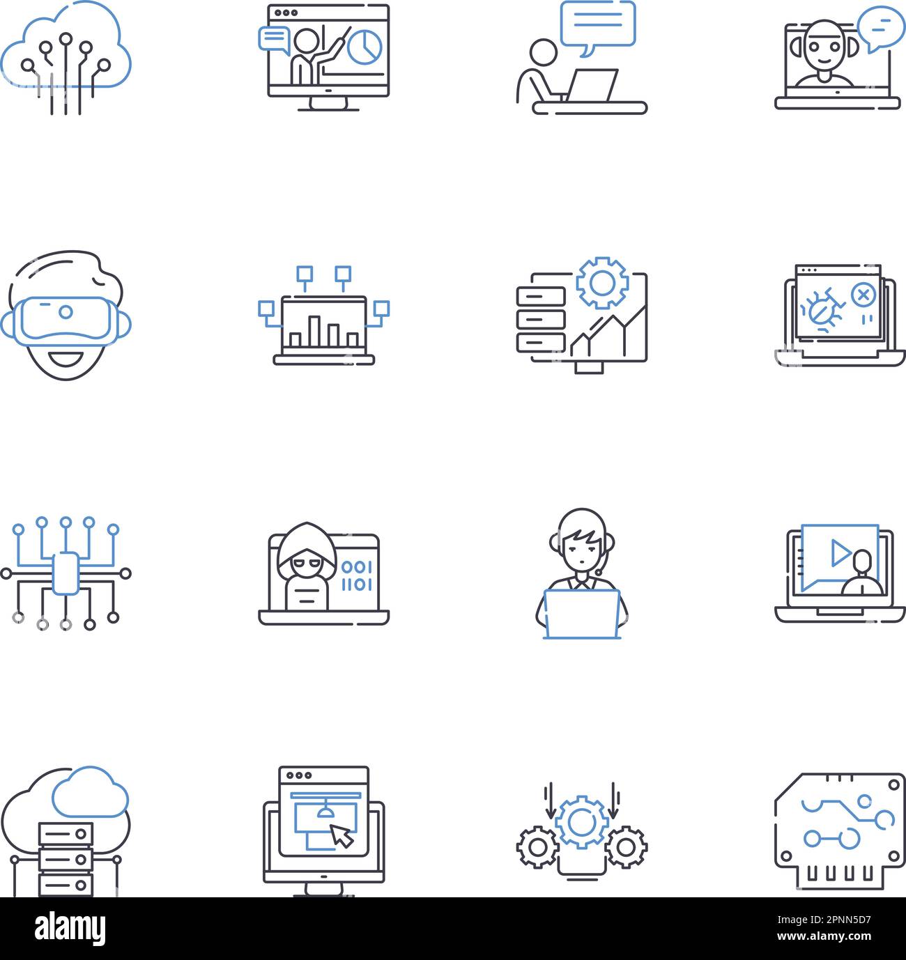 Symbolsammlung für Online-Ressourcenpositionen. Datenbank, Plattform ...