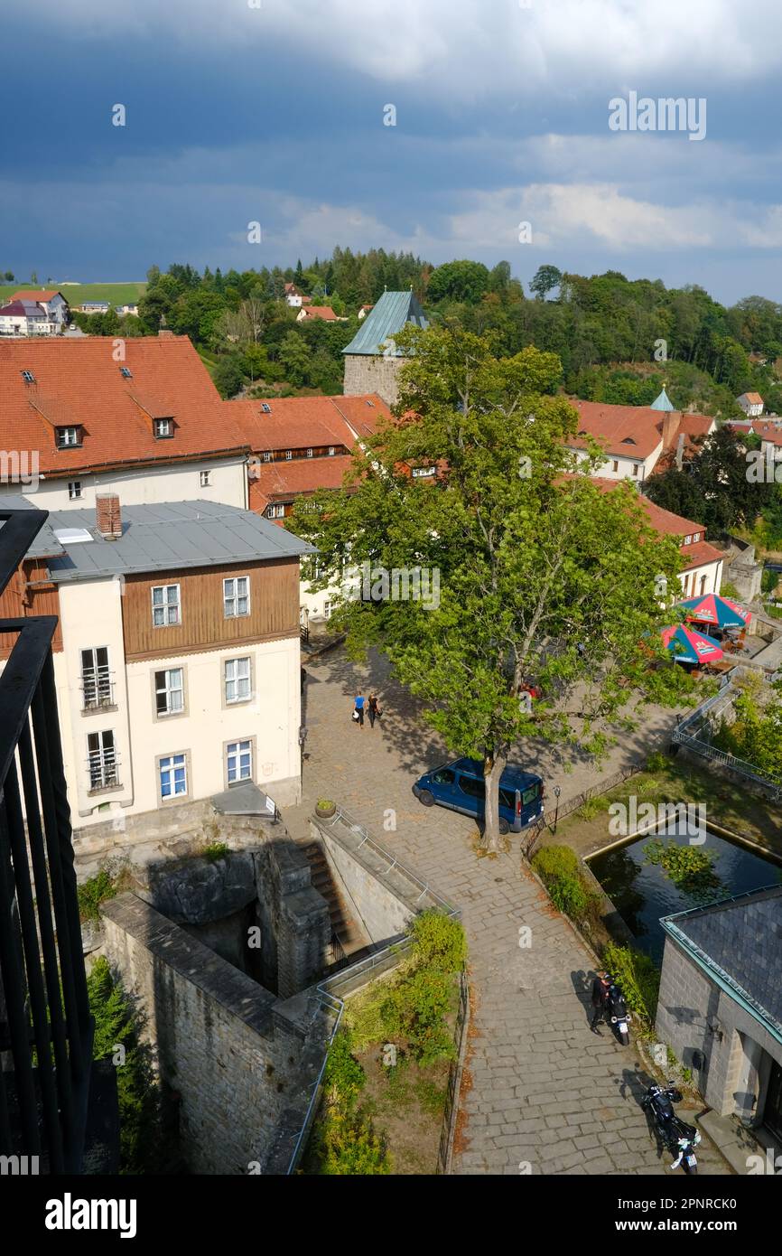 Hof von Schloss Hohnstein in Hohnstein, Sächsische Schweiz, Sachsen ...