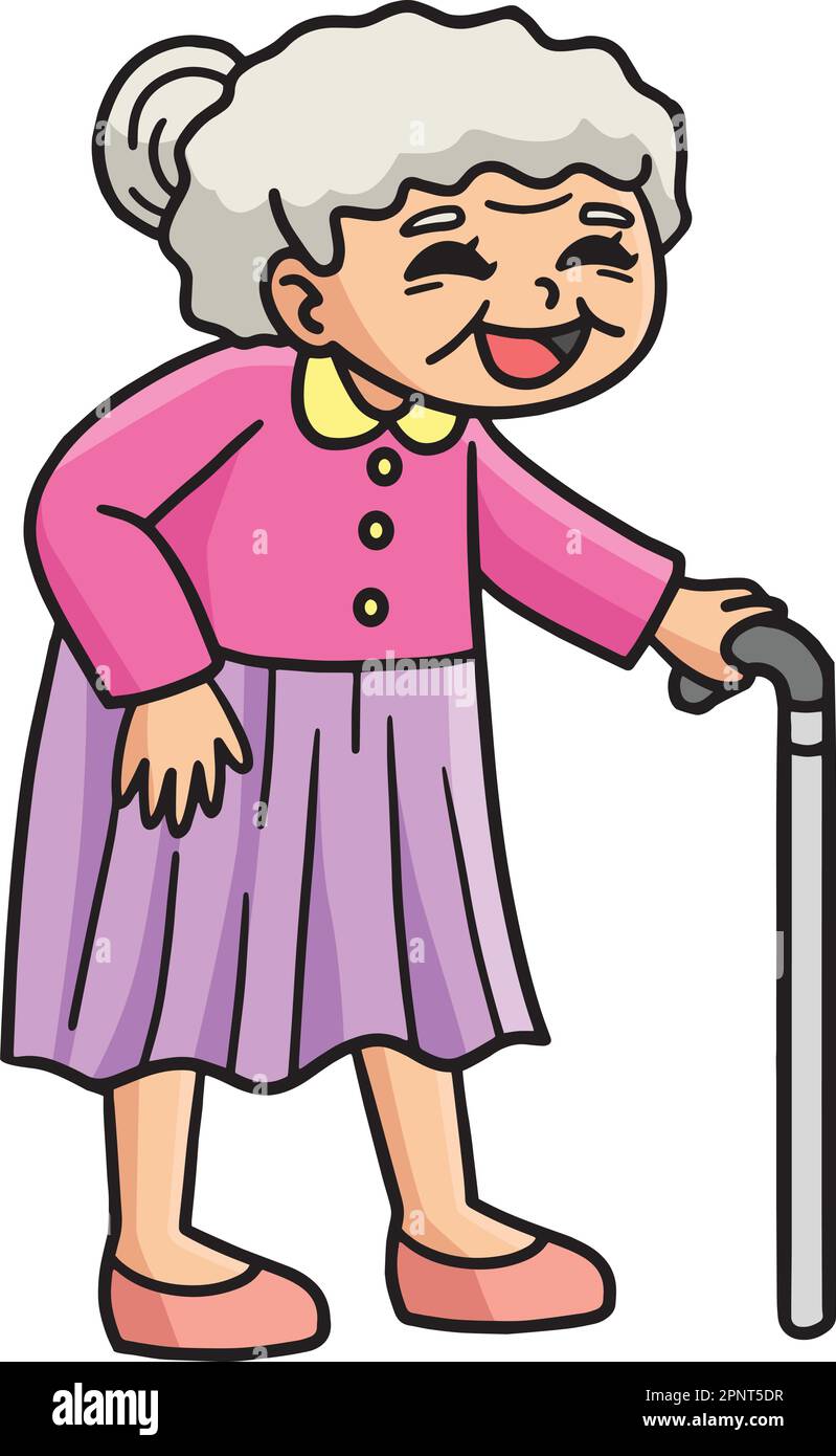 Old Lady Clipart Cartoon Poor Senior Woman In Old Clothes Vector Image