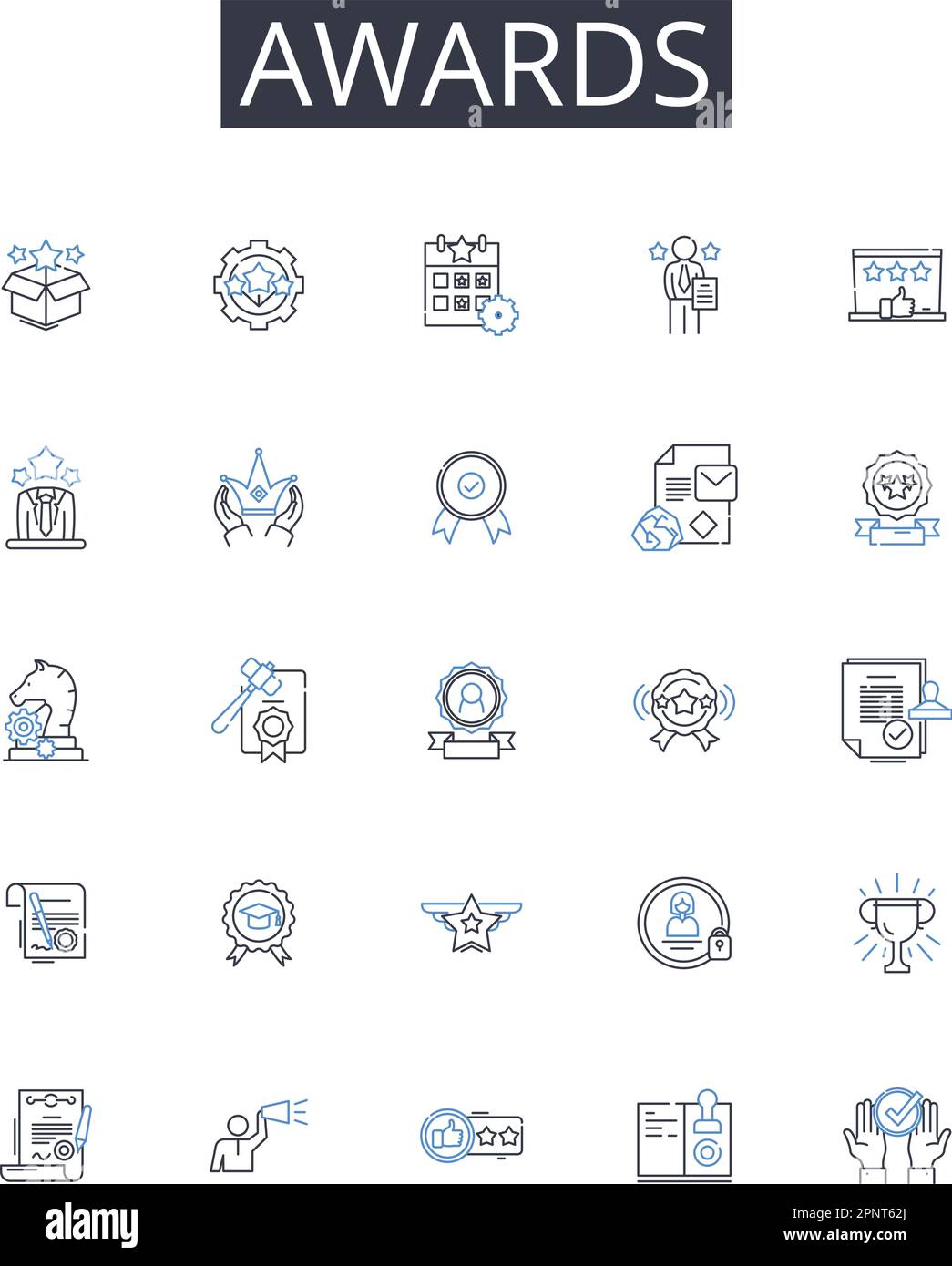 Symbolsammlung für Awards-Positionen. Zählen, Summieren, Tabellarisch ...