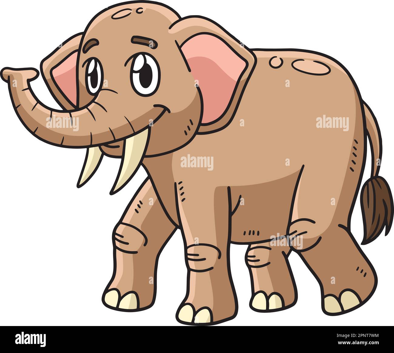 Elefant Cartoon Farbige Clipart Illustration Stock-Vektorgrafik - Alamy