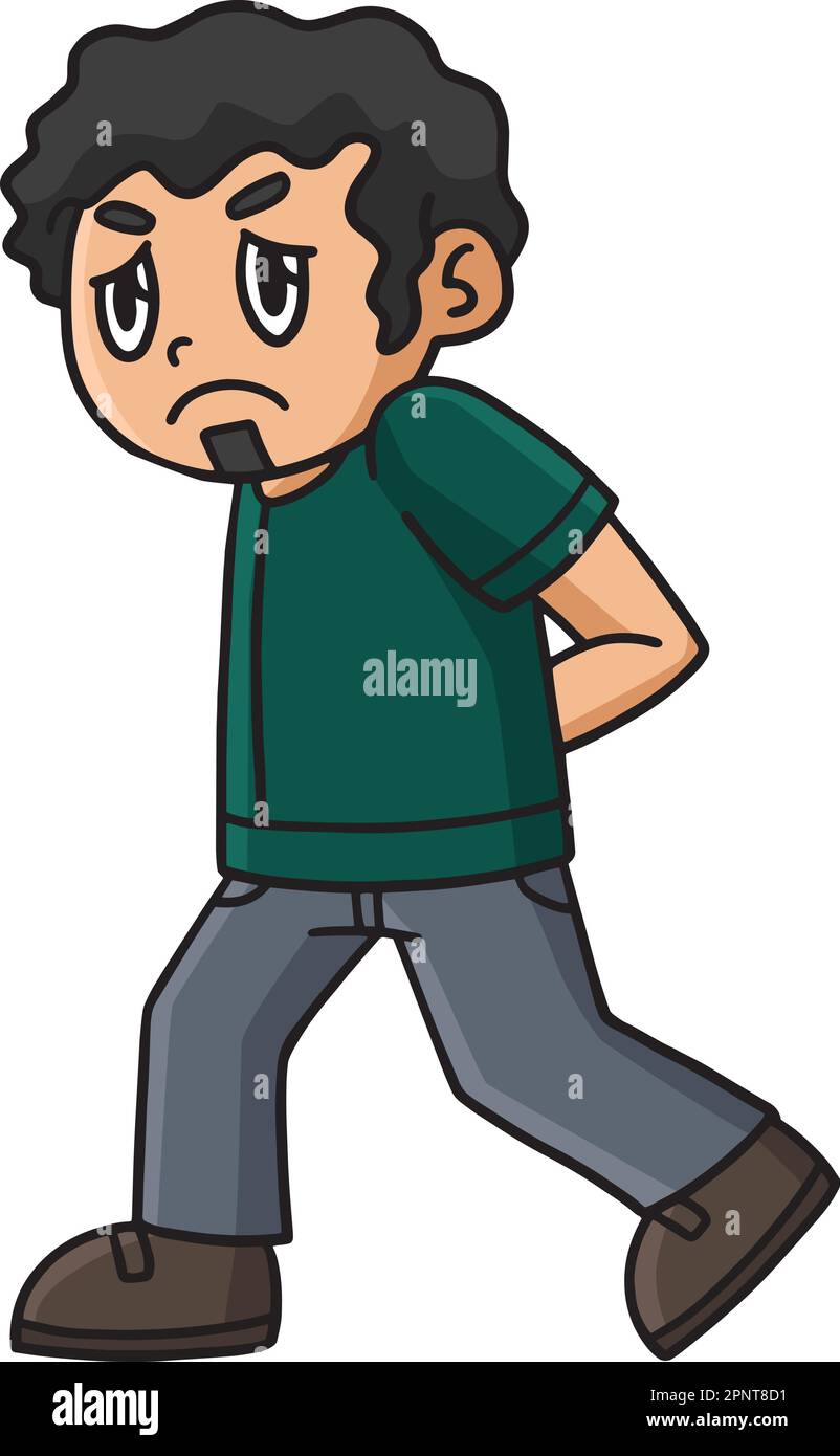 Sad Man Walking Cartoon Colored Clipart Stock Vektorgrafik Alamy