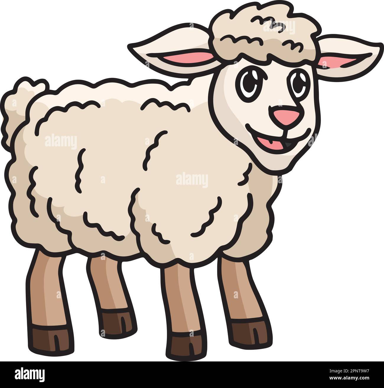 Schaf Cartoon Farbige Cliparte Illustration Stock-Vektorgrafik - Alamy