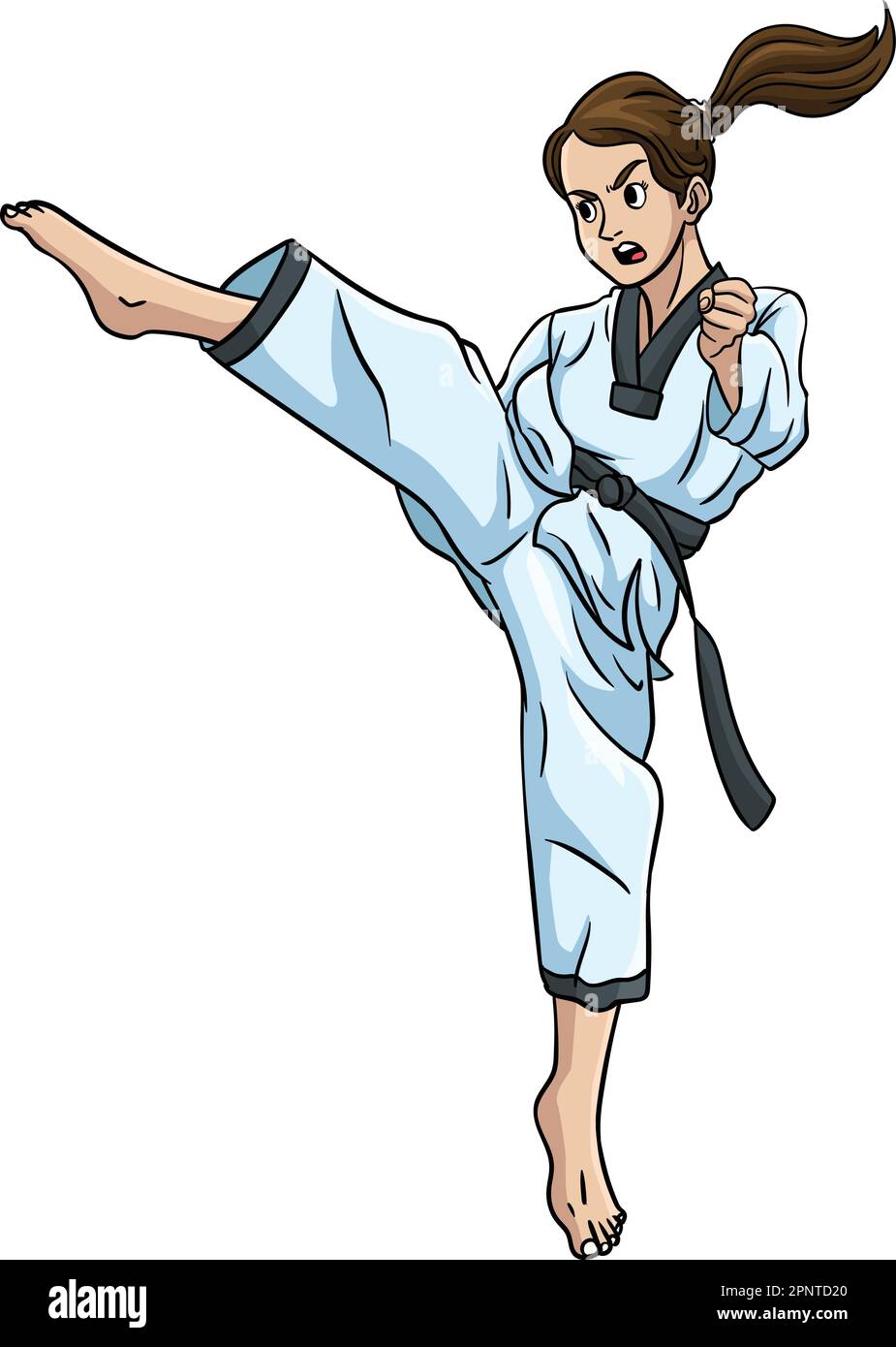 Taekwondo Cartoon Farbige Clipart Illustration Stock-Vektorgrafik - Alamy