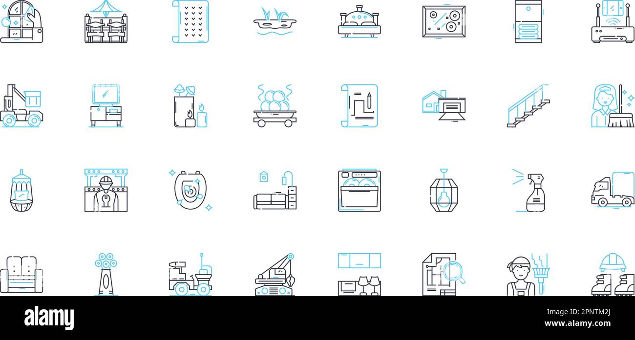 Lineare Symbole für Residenz festgelegt. Wohnsitz, Wohnsitz, Wohnsitz ...