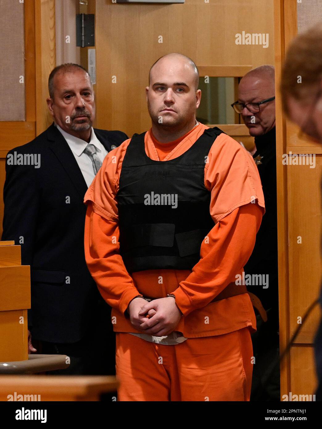 Joseph Eaton, the suspect in a shooting spree in Maine, enters the ...