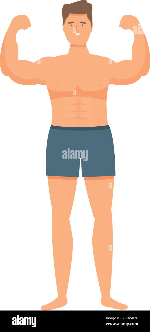 Flex Muscle Body Icon Cartoon Vektor. Starker Arm. Großer Bizeps Stock ...
