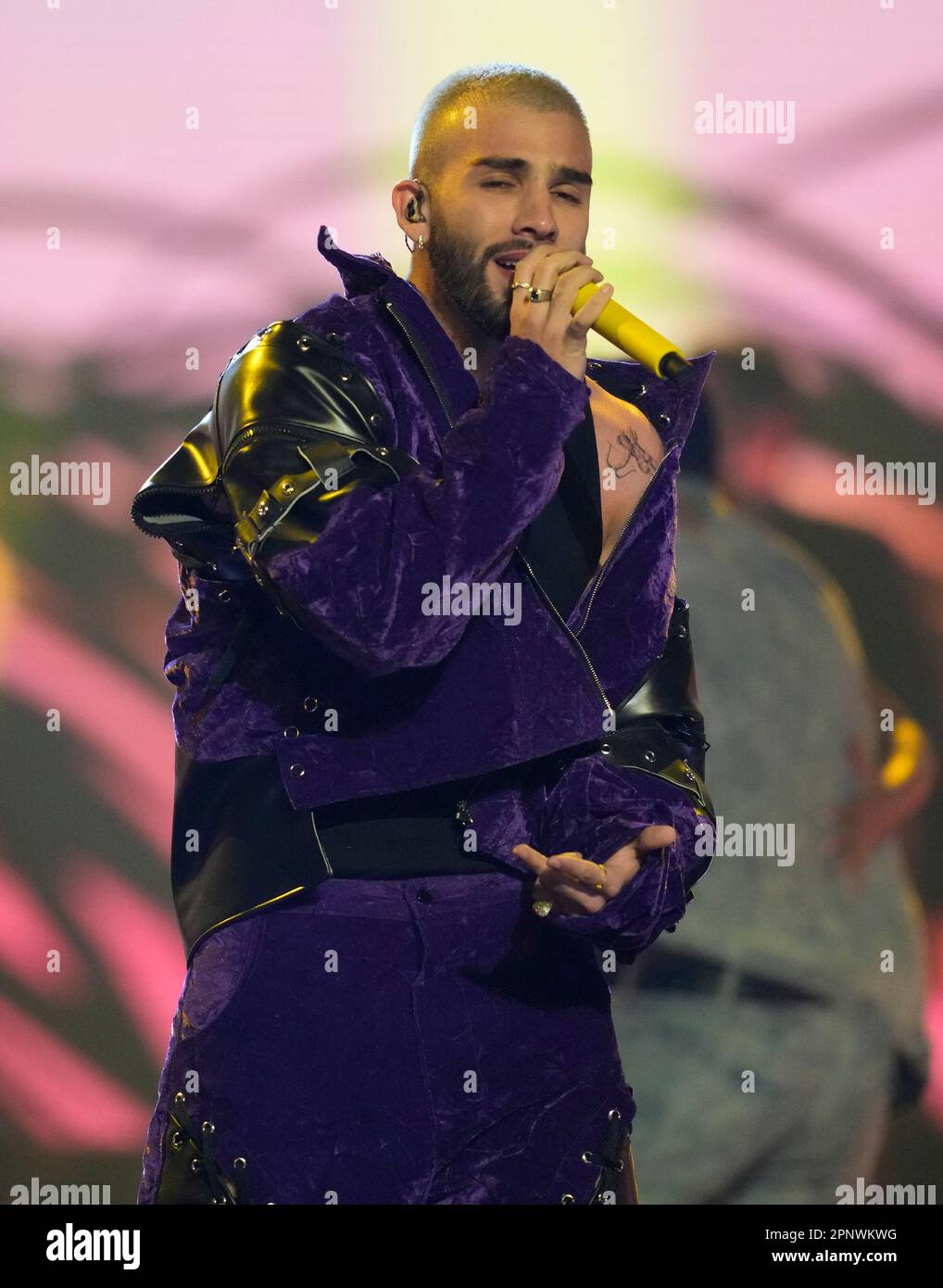 Manuel Turizo performs at the Latin American Music Awards on Thursday ...