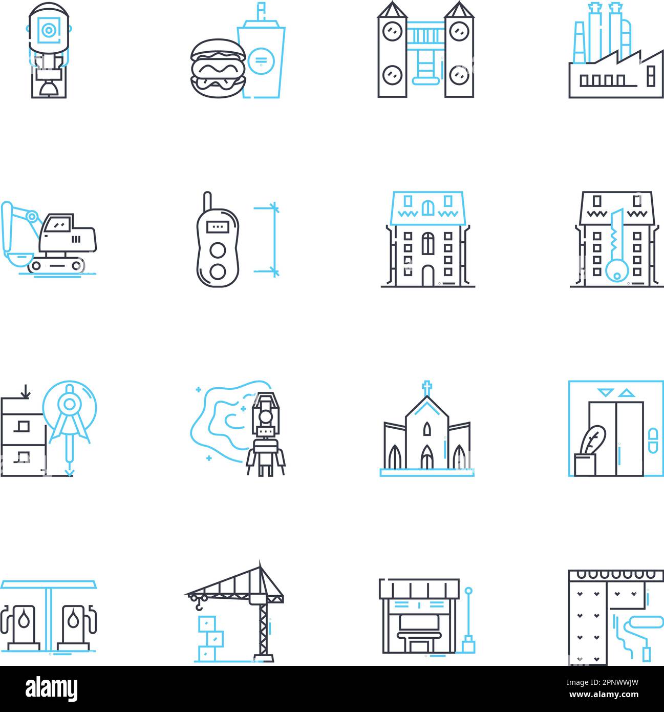 Lineares Symbol für städtisches Wohnen festgelegt. Metropolitan ...