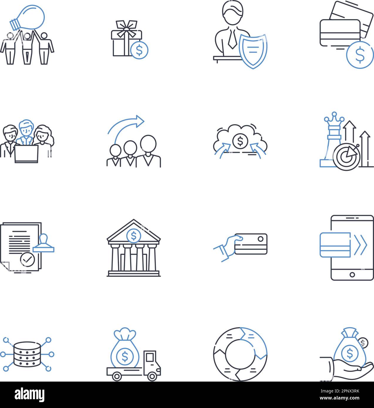 Symbolsammlung für Austauschlinien. Tausch, Handel, Tausch, Umwandlung ...