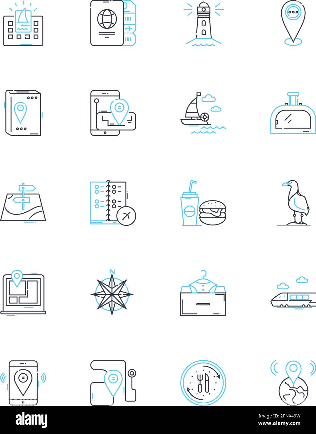 Lineare Symbole für GPS-Koordinaten eingestellt. Position, Position ...