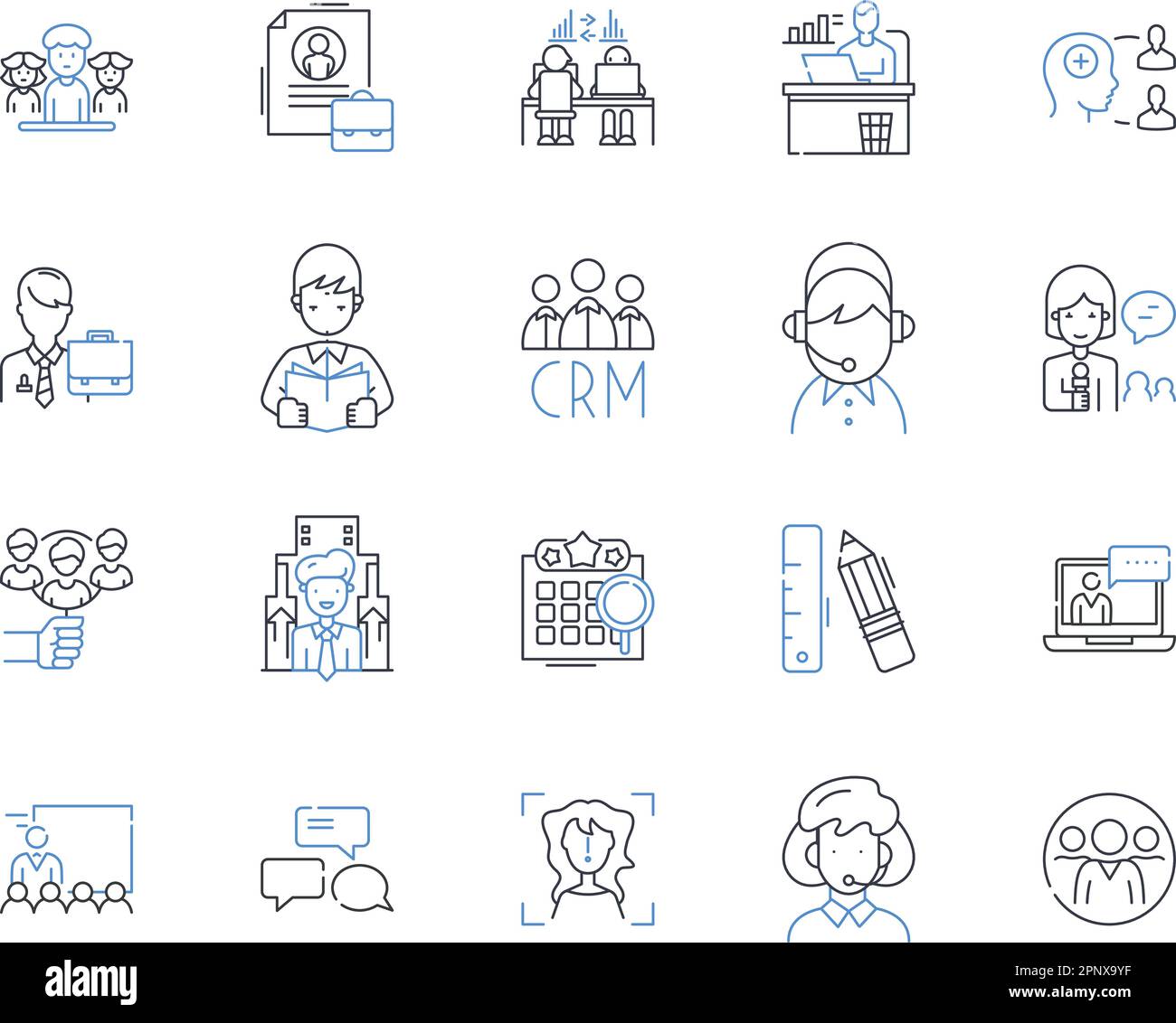 Sammlung der Positionssymbole für Arbeitsmethoden. Agile, Scrum ...