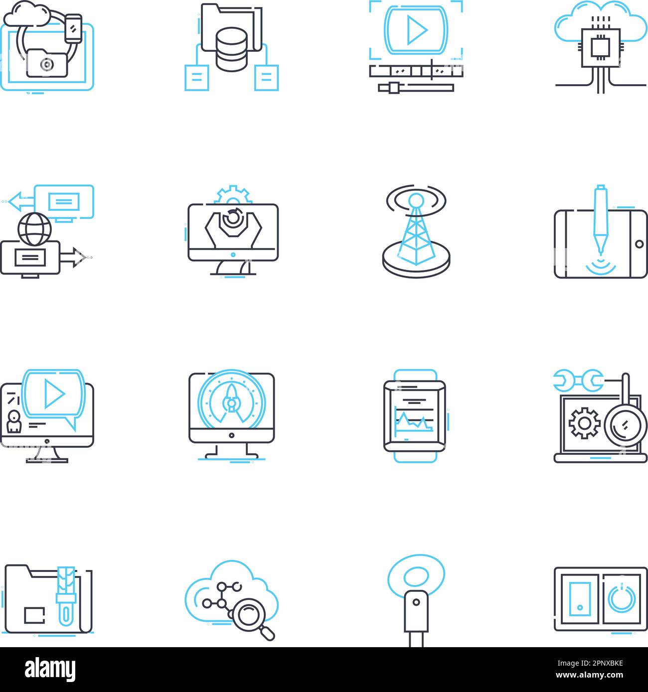 Touchscreen Lineare Symbole eingestellt. Interaktivität ...