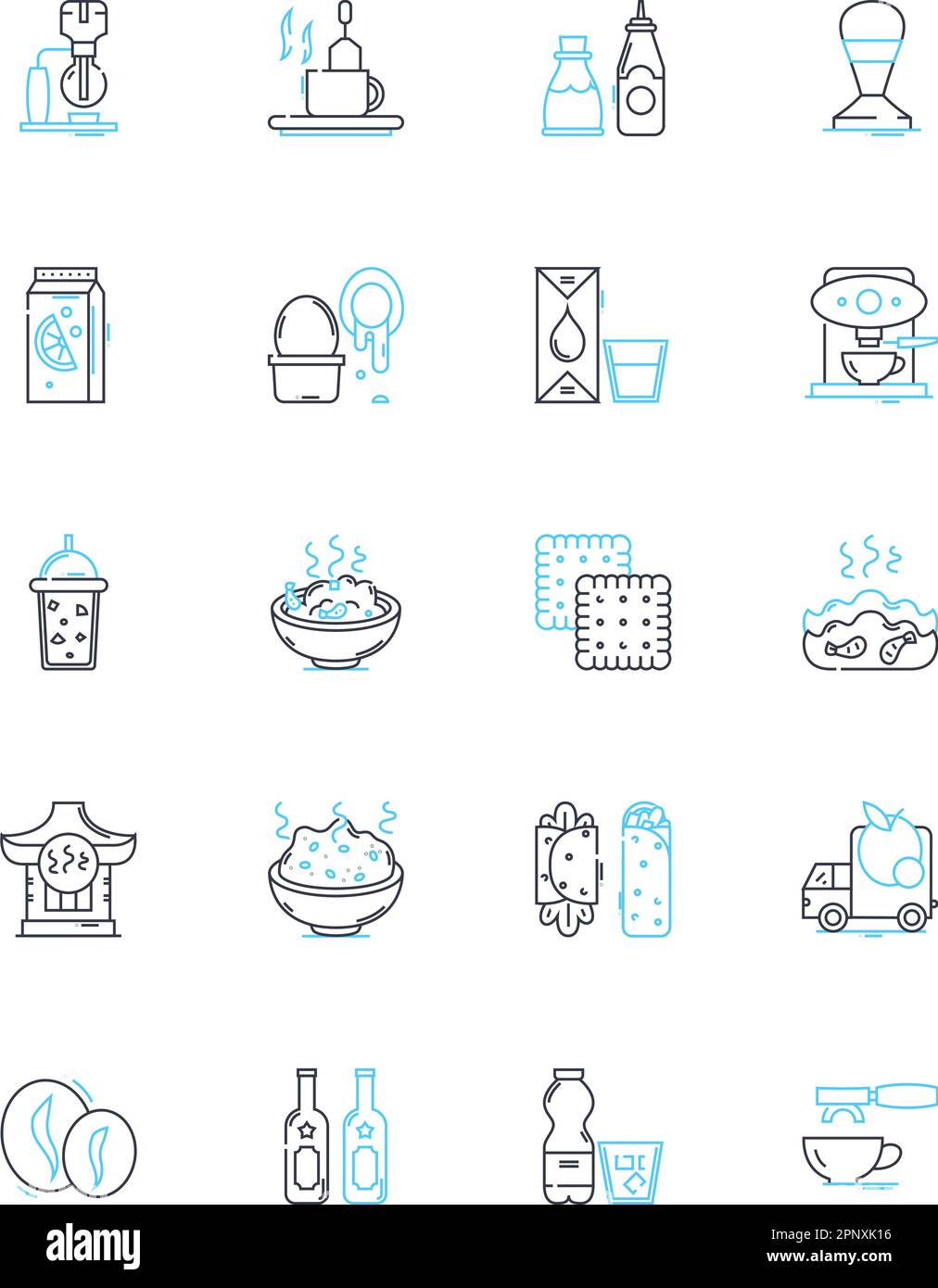 Lineare Symbole neu anordnen. Mahlzeit, Gericht, Teller, Küche ...