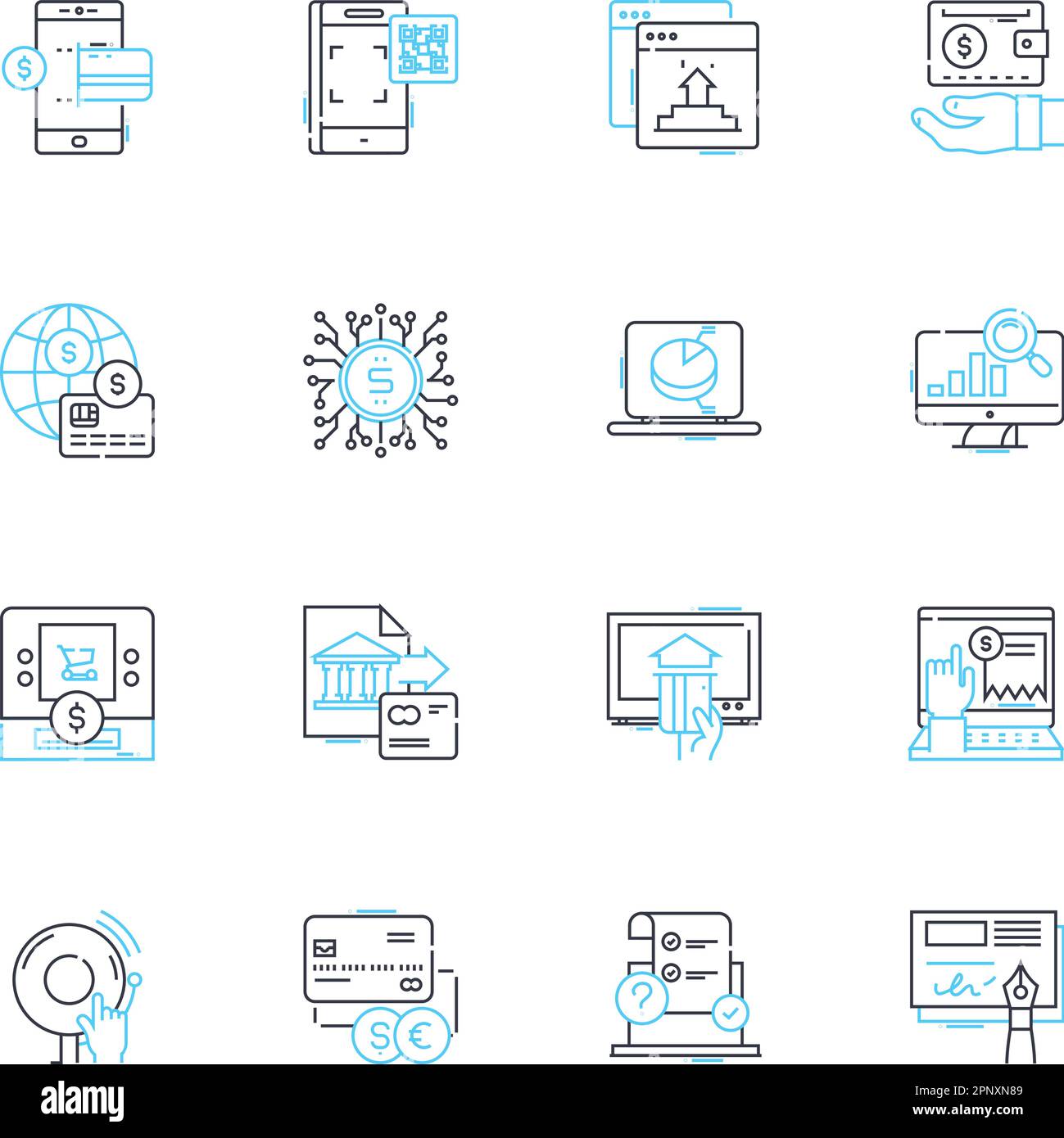 Lineare Symbolgruppe für Vertriebsanalysen. Salesforce, Performance ...