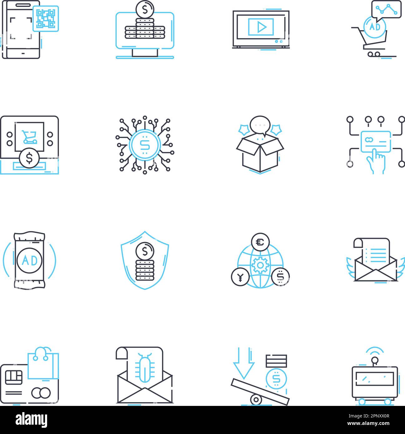 Durchsuchen Sie den Satz der linearen Symbole des Stores. Shopping ...