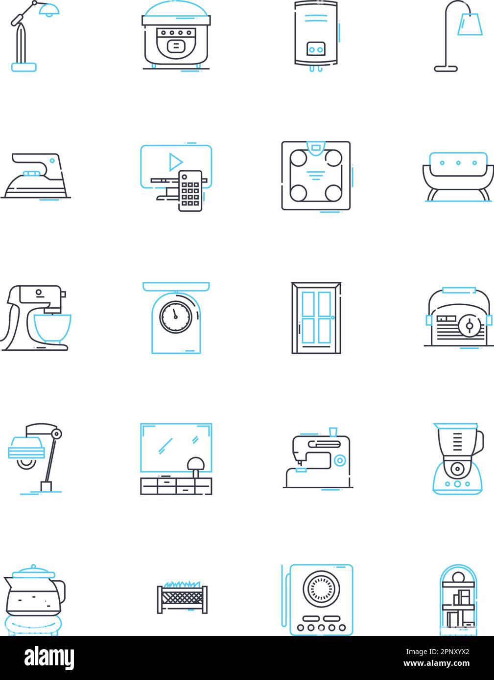 Lineare Toaster-Symbole eingestellt. Toast, Brot, Krümel, Pop-Up, Braun ...