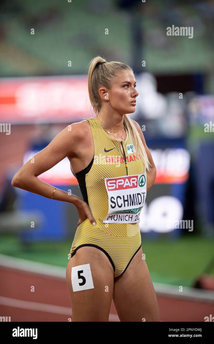 Alica Schmidt nimmt an den 400 Metern der Leichtathletik ...