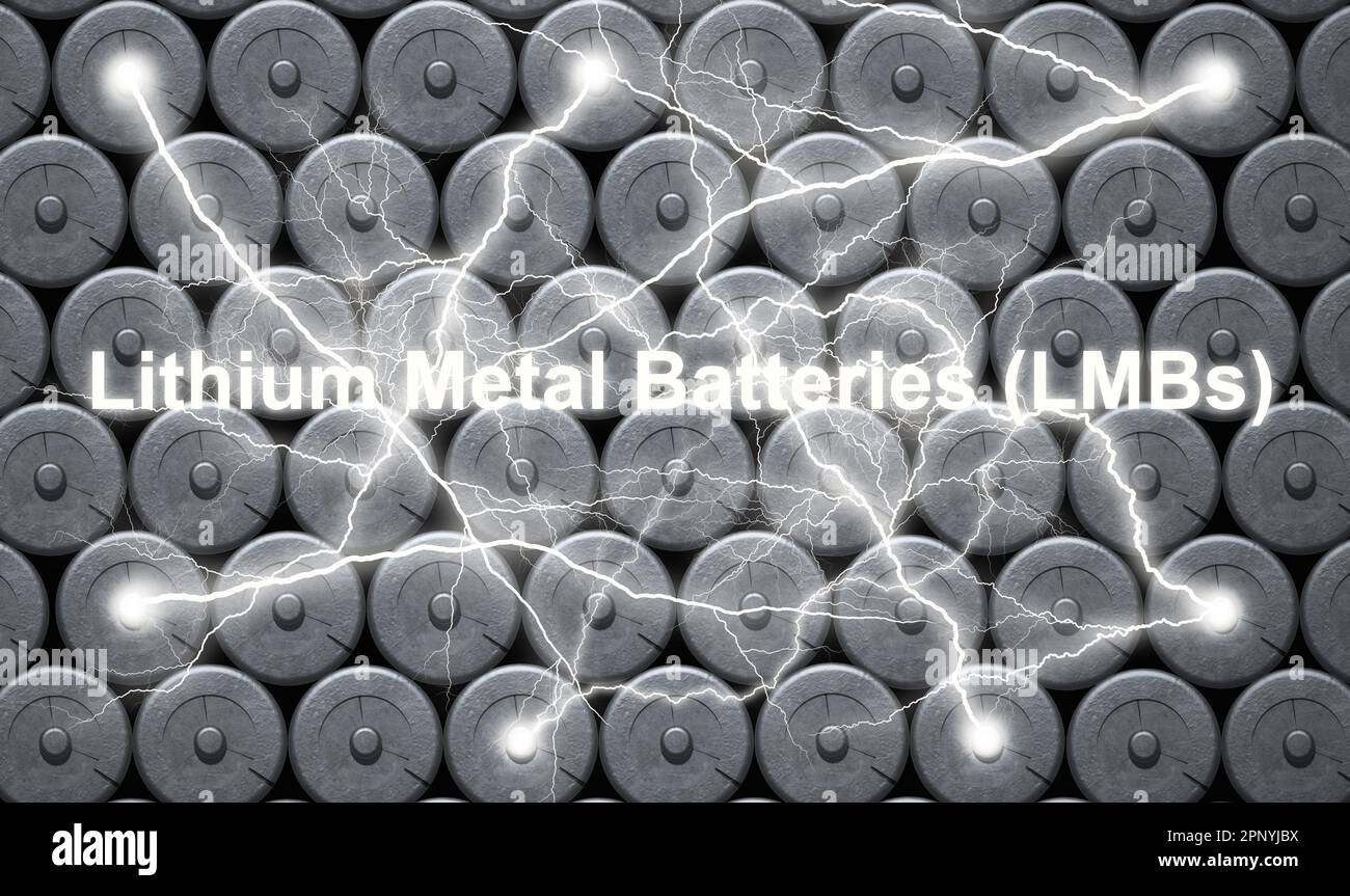3D Abbildung: Lithium-Metall-Batterie. Die Batterie bietet die ...