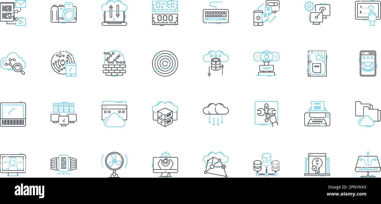 Lineare Symbole der Computersoftware eingestellt. Programmierung ...