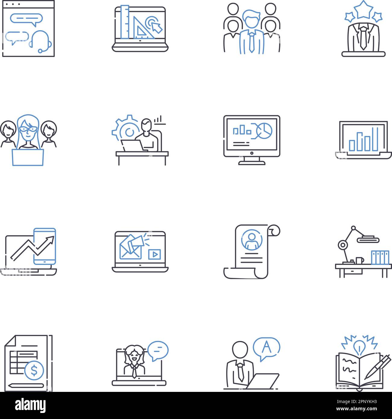 Symbolsammlung für Strategie- und Planungslinien. Analyse, Ausrichtung ...