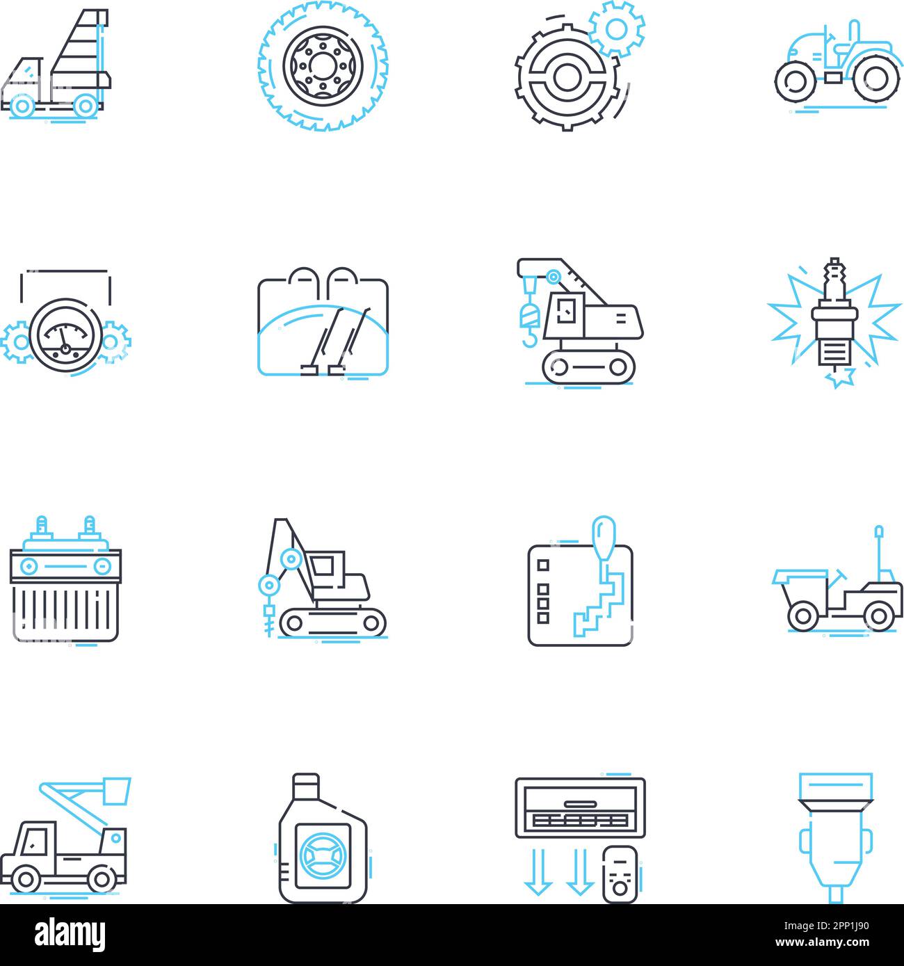 Linearer Symbolsatz für Sportwagen. Speedster, Supersportwagen ...