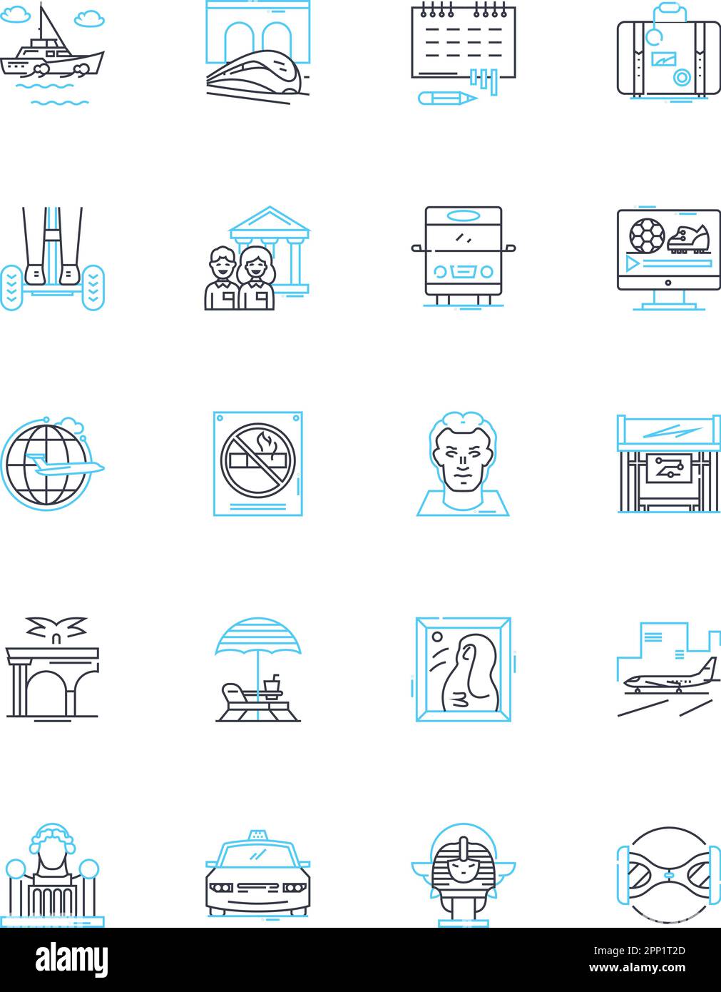 Lineares Symbolset für Wellness-Spa. Entspannung, Erholung, Ruhe ...